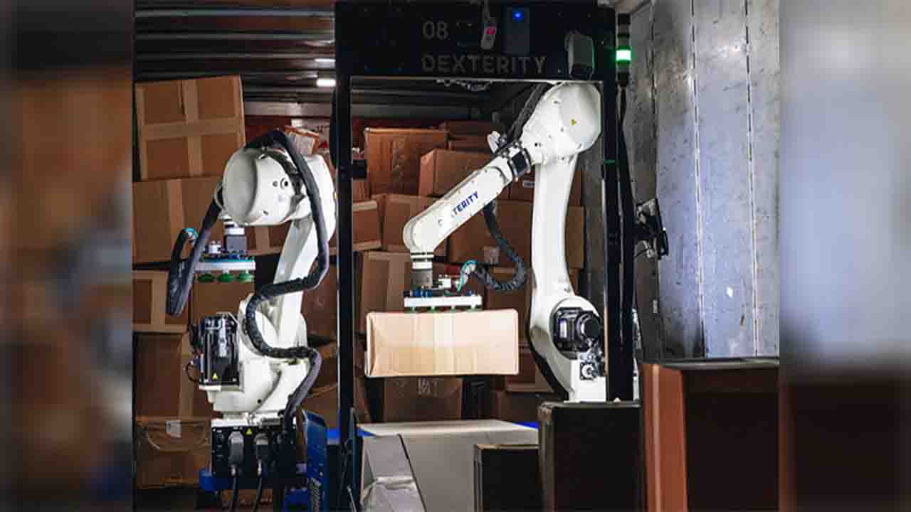 In order to use AI-powered robotic technology to load boxes into trucks ...