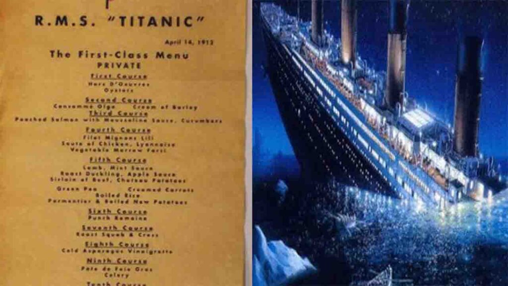 A Culinary Journey through History: Titanic Menu Set for Auction ...