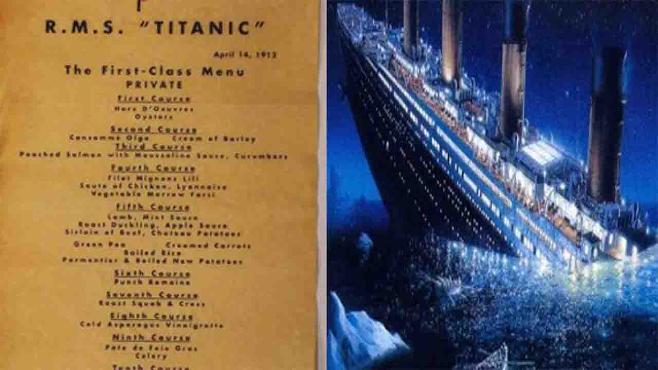 A Culinary Journey through History: Titanic Menu Set for Auction ...