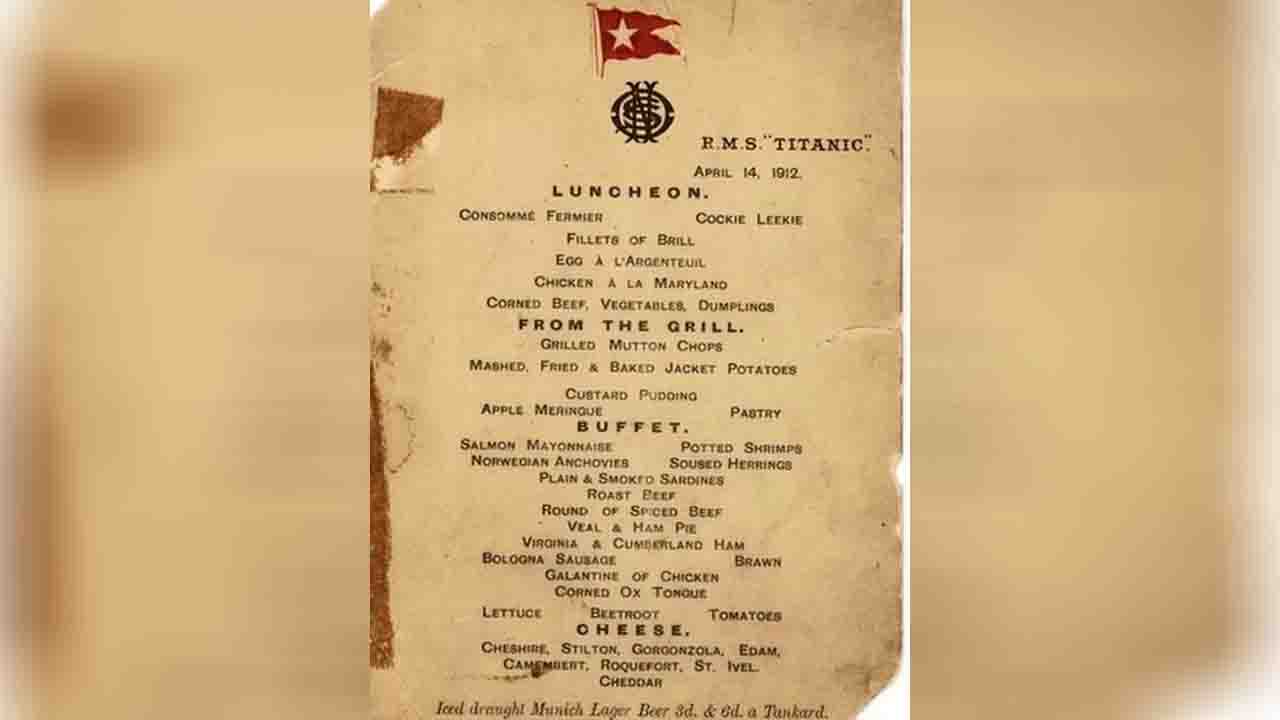 A Culinary Journey through History: Titanic Menu Set for Auction ...